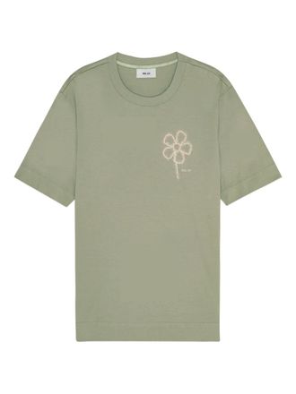 Nn.07 t-shirt à fleurs brodées - Vert