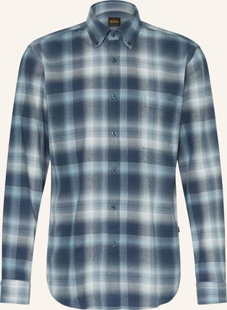 HUGO BOSS Flanellhemd Rickert Regular Fit blau