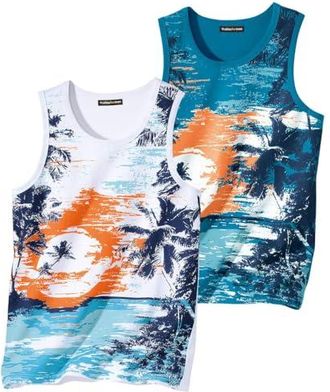 Atlasformen Lot de 2 Débardeurs Homme - Tee-Shirts sans Manches - Débardeurs pour léte - Confort Sport - Disponible en Grandes Tailles du M au 5XL