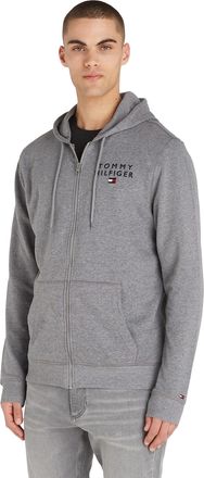 Tommy Hilfiger Herren Hoodie mit Reißverschluss Zipper, Grau (Medium Grey Heather), S