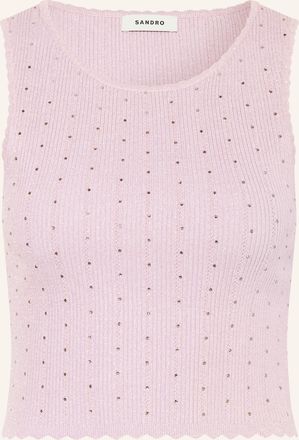 Sandro Sandro Stricktop Mit Schmucksteinen lila