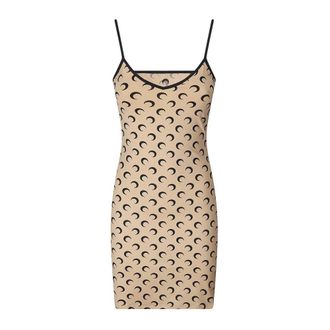 Marine Serre Damen, Kleider, Beige, MGr&ouml;&szlig;e