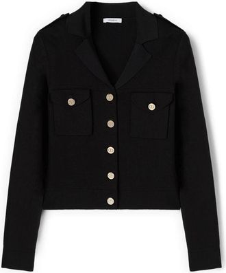 Motivi Femme, Pulls, Noir, Taille: 36 FR Gilet Court en Tricot