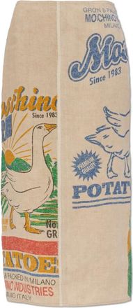 Moschino Femme, Jupes, Beige, Taille: 36 FR Jupe en lin &agrave; imprim&eacute; color&eacute;