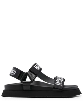 Moschino Sandalen mit Logo-Riemen - Schwarz