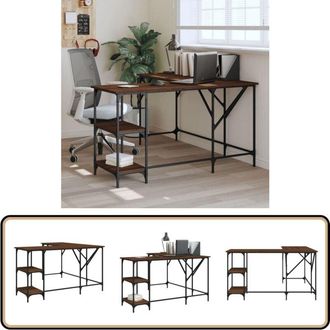 vidaXL Schreibtisch Braun Eichen-Optik 139x139x75 cm Holzwerkstoff - Bürotisch - Schreibtisch - Eiche Optik - Holzwerkstoff - Metall