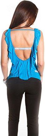 Fashion Forms Sexy Koucla Haut disco avec strass (dos nu) Rouge/rose/blanc/turquoise - Turquoise - Taille Unique