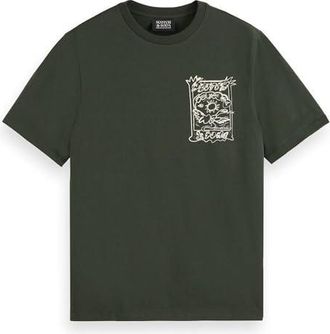 Scotch & Soda Chest Artwork T-Shirt, Heritage Green 7330, S Homme