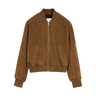 Ami Braune Gerippte Rei&szlig;verschlussjacke - - Jackets - Herren - Braun - L