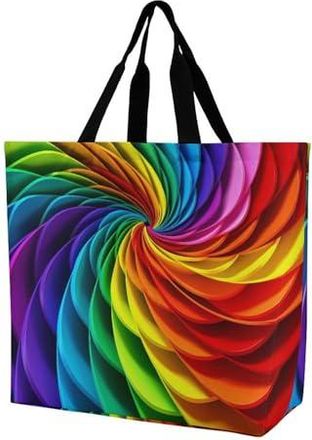 Generic Rainbow Color&eacute; Sac Courses Pliable Sacs De Courses L&eacute;ger Sac Fourre-Tout Pour Shopping Voyage Travail