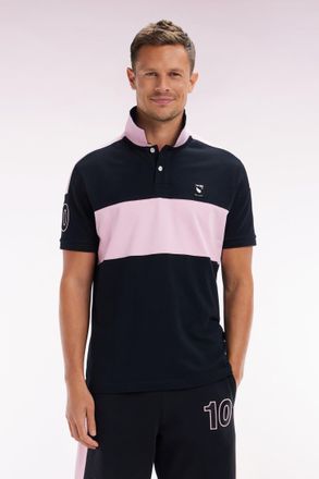 Eden Park Polo &Agrave; Manches Courtes New Zealand En Coton Noir Coupe D&eacute;contract&eacute;e