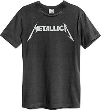 Amplified Metallica Logo Unisexe Charbon T-Shirt - Charbon, L