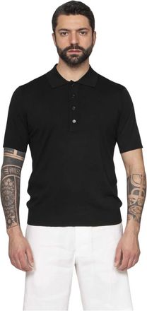 Paolo Pecora Homme, Tops, Noir, Taille: 2XL Polo in Seta