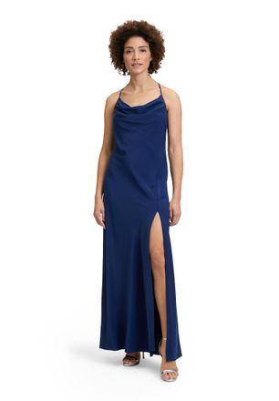 Vera Mont Damen Abendkleid mit Wasserfallausschnitt 34, Festival Blue