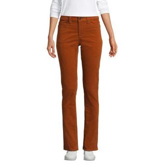 Lands End Straight Fit Cordhose Mid Waist, Damen, Größe:42 76 regular, Orange, Baumwoll-Mischung, by Lands End