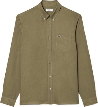 Lacoste Homme, Chemises, Vert, Taille: M Camicia in lino