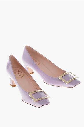 Roger Vivier Patent Pumps TROMPETTE With Front Buckle 5cm size 40