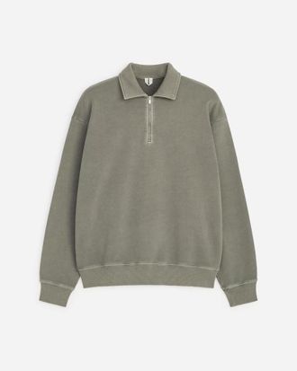 Arket Sweatshirt Mit Halbem Rei&szlig;verschluss -Grau