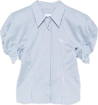 Vivienne Westwood Femme, Blouses et Chemises, Bleu, Taille: 34 FR Chemise &agrave; Manches Courtes Ray&eacute;e