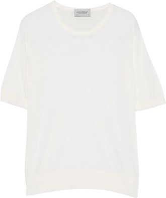 John Smedley Femme, Pulls, Blanc, Taille: 38 FR Nell Pull en coton Sea Island