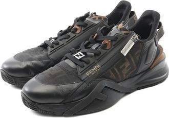 Fendi baskets à logo imprimé (années 2000) - Noir