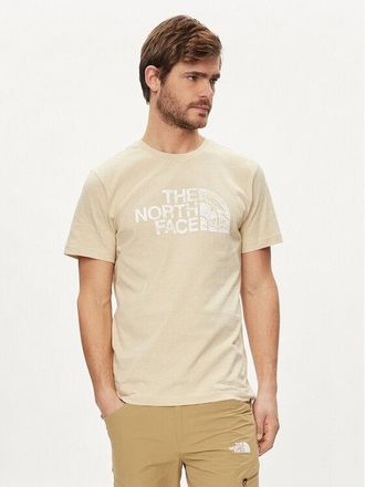 The North Face T-Shirt Woodcut Dome NF0A87NX Beige Regular Fit