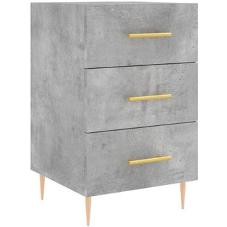 vidaXL Nachttisch Betongrau 40x40x66 cm Holzwerkstoff Vidaxl