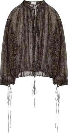 Saint Laurent Bluse mit Paisley-Print - Gr&uuml;n