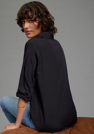 Laura Scott Klassische Bluse feminin geschnitten, unifarben, aus Polyester