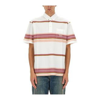 Etro Gestreiftes Kurzarm-Poloshirt - - Tops - Herren - Wei&szlig; - L