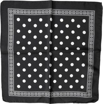 Dolce & Gabbana Homme, Accessoires, Noir, Taille: ONE Size Foulard de poche carr&eacute; &agrave; pois