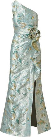 Adrianna Papell Abendkleid Petite Metallic Jacquard Rose Gown Ein zierliches, formsch&ouml;nes und auff&auml;lliges, luxuri&ouml;ses Jacquard-Kleid