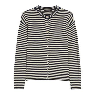 Max Mara Femme, Pulls, Bleu, Taille: 42 FR Cardigan en maille unie