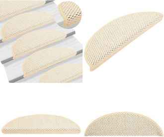 vidaXL Treppenmatten Selbstklebend Sisal-Look 15 Stk. 56x17x3 Berber - Treppenmatte - Teppich F&uuml;r Treppen - Stufenbelag - Trittsicherheit - Rutschfeste