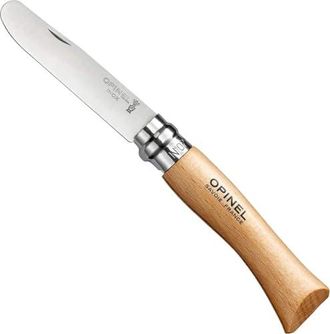 Opinel Opinel Kindermesser Mon Premier No. 07 im Blister, Outdoor Junior mit Holzgriff matt lackiert, Klinge rostfrei, Maße gesamt: 17,5 cm, 2.0, Silber-Brau