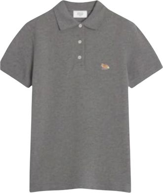 Maison Kitsun&eacute; Femme, Tops, Gris, Taille: 38 FR Baby Fox Regular Polo