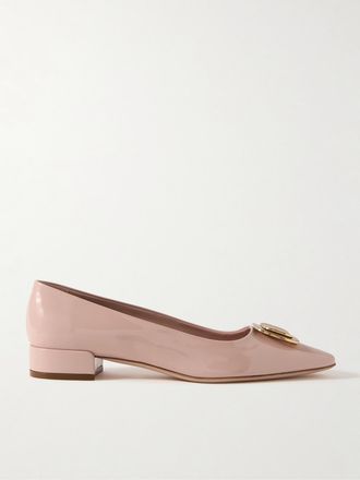 Ferragamo Ballerines En Cuir Verni Venera - Rose