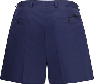 Prada Tailored Cotton Bermuda - Navy