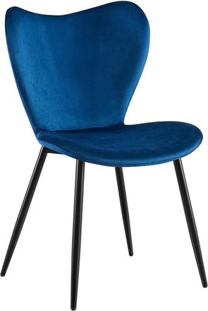 Clp Esszimmerstuhl Maika, Polsterstuhl mit Samtbezug oder Stoffbezug, Küchenstuhl mit Lehne und schwarzem Metallgestell, bis 150 kg, Farbe:dunkelblau, Mat
