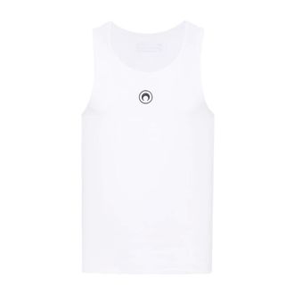 Marine Serre Homme, Tops, Blanc, Taille: S Top Blanc Coupe Conforme