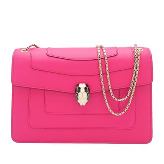 Bulgari Pink Medium Calfskin Serpenti Forever Shoulder Bag