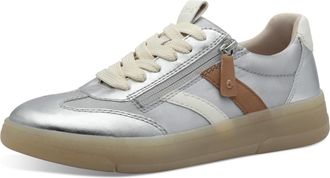 Jana Damen Sneaker flach Sportlich Vegan, Silber (Silver), 40 EU