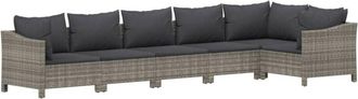 vidaXL Vidaxl - Salon de jardin 6 pcs avec coussins Gris R&eacute;sine tress&eacute;e