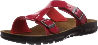 Birkenstock Classic Sofia Birko-Flor, Damen Pantoletten, Rot (Tango Red Patent), 36 EU, 36 EU Schmal