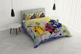 Italian Bed Linen SD-57 Bettwäscheset mit Digitaldruck, hergestellt in Italien, Doppelbett