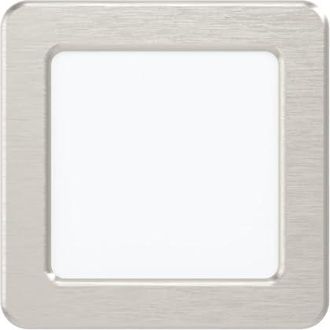 Eglo LED Einbaustrahler Fueva 5, L x B 11,7 cm, Spot aus Stahl und einer Kunststoff Leuchtfläche, Einbauleuchte in Silber, Weiß, flach, geringe Einbautiefe