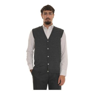 Hindustrie Merinowolle Strickweste mit Perlmuttkn&ouml;pfen - - Jackets - Herren - Schwarzk - 3XL