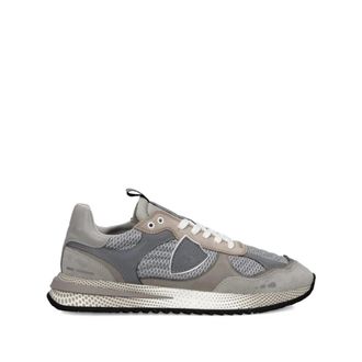 Philippe Model Graue Stoff Leder Schaffell Sneakers - - Shoes - Herren - Grau - 40 EU