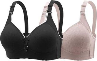 Generic Bustier & Couverture Compl&egrave;te Soutien-gorge &agrave; armatures Grande Taille Soutien-gorge sans anneau en acier Soutien-gorge quotidien, Marine, C