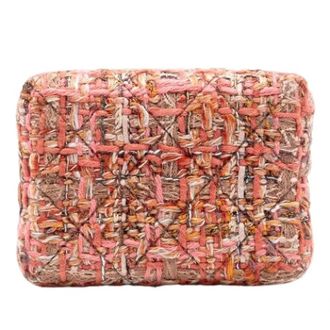 Chanel Sac bandouli&egrave;re mini en tweed pr&eacute;-poss&eacute;d&eacute; - Femme - Pre-owned - Rose - Taille: ONE Size
